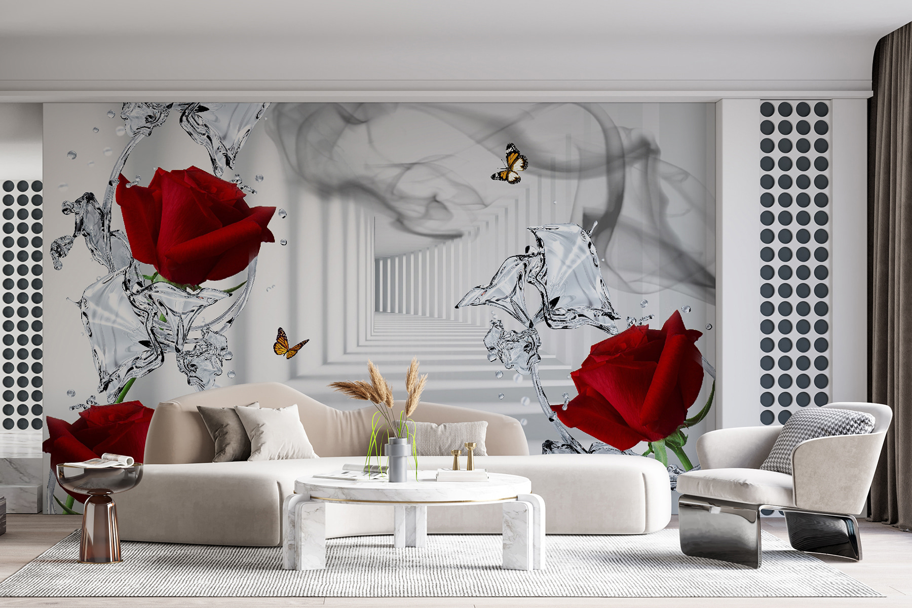 Fotobehang Rode rozen en waterplons N° u41092 - Online Shop Uwalls.nl