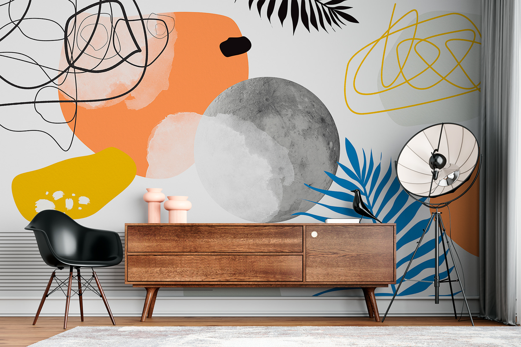 Fotobehang Abstract modern, minimalisme, boho, geometrie ...