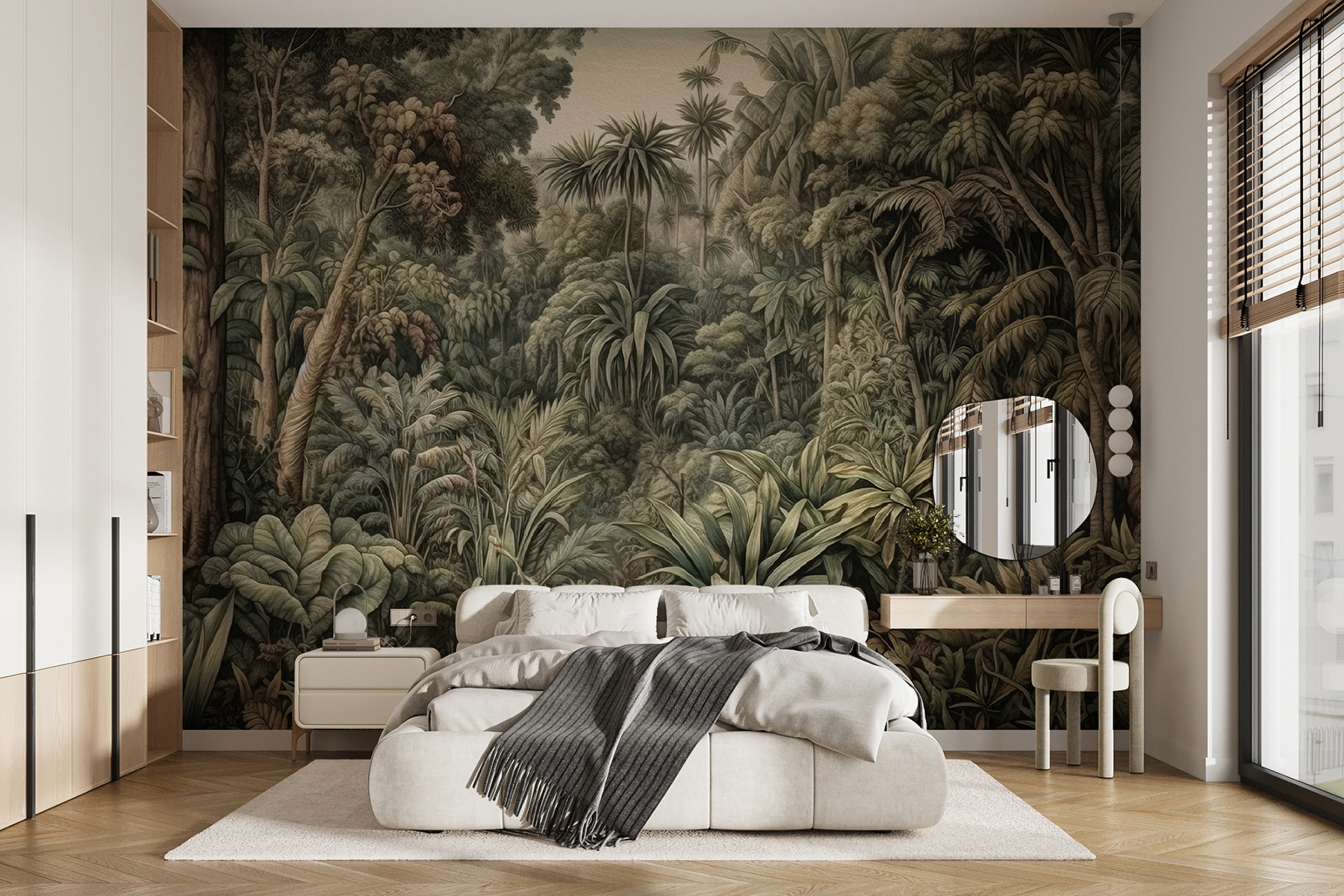 Fotobehang Prachtige abstracte groene jungle met tropische bladeren ...