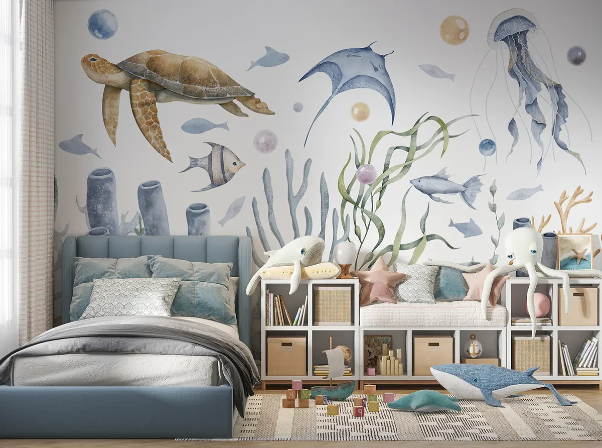 Fotobehang Onderwaterwereld met zeedieren N° u95400 - Online Shop Uwalls.nl