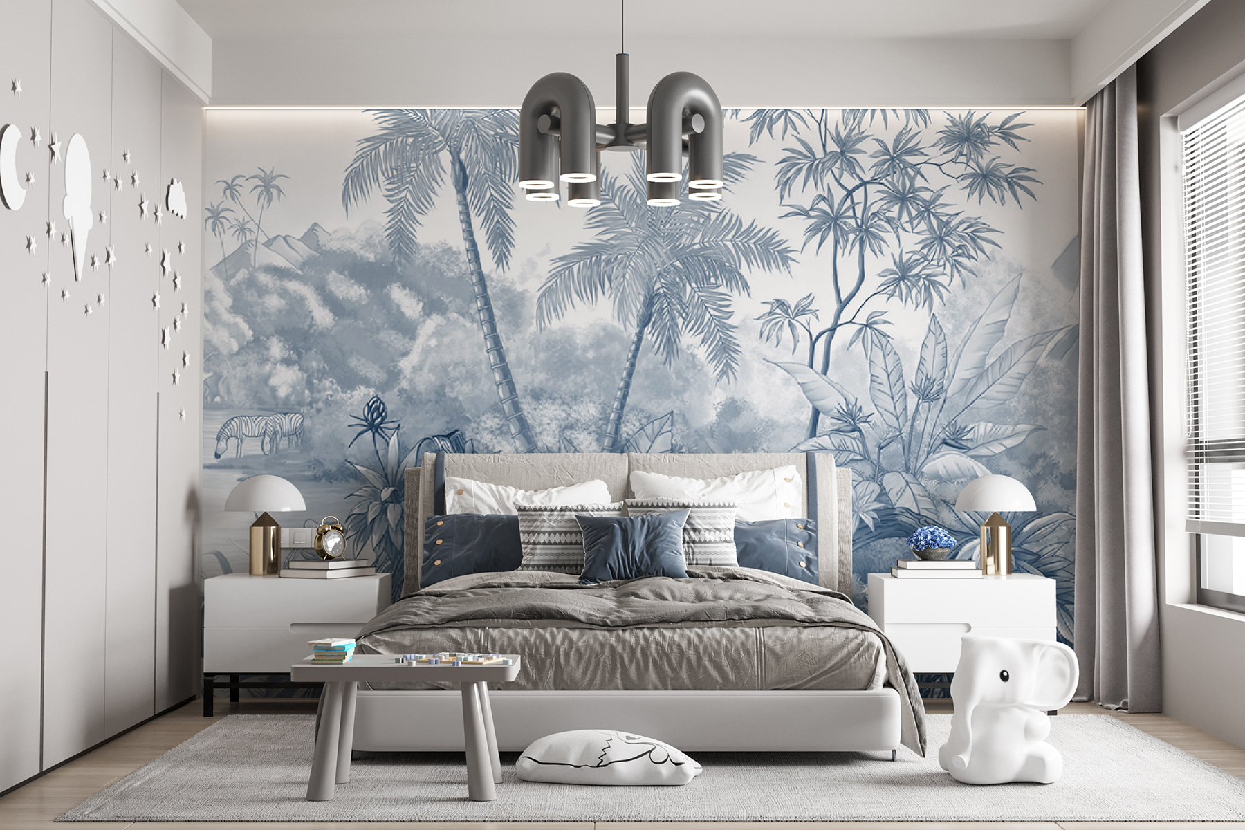 Fotobehang Tropen in blauw N° u59039v1 - Online Shop Uwalls.nl